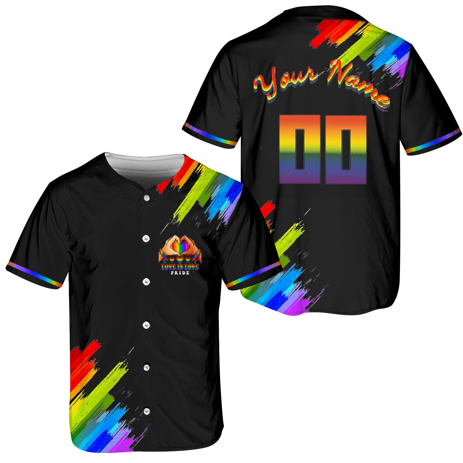 Custom Love Is Love Pride Baseball Jerseys