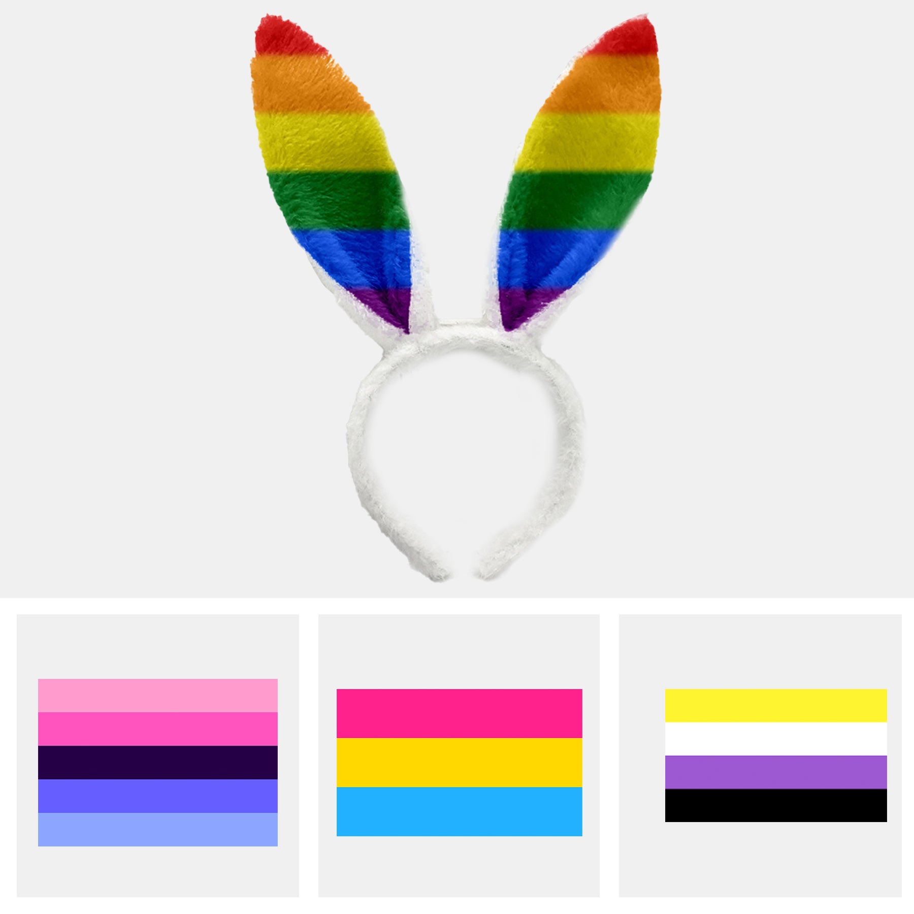 lgbt flag long ear headband, does not define gender