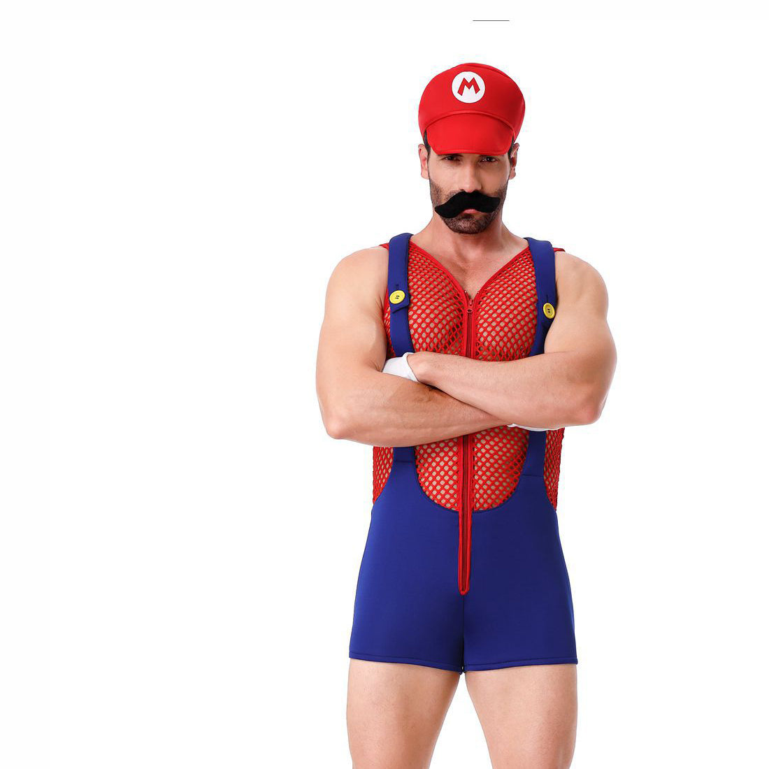 Halloween Super Mario one-piece see-through costume