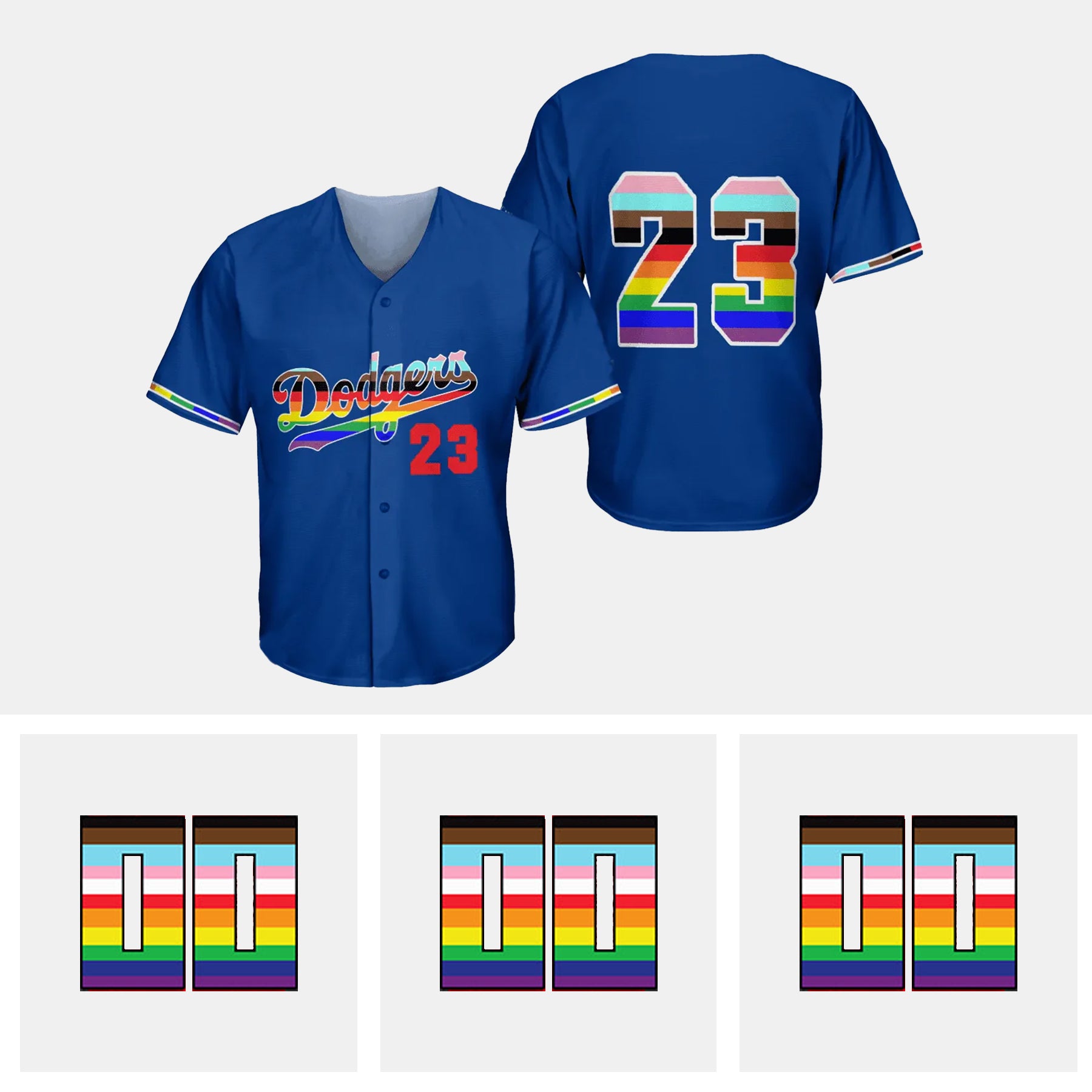 Custom Dodgers LGBTQ+Pride Baseball Jersey