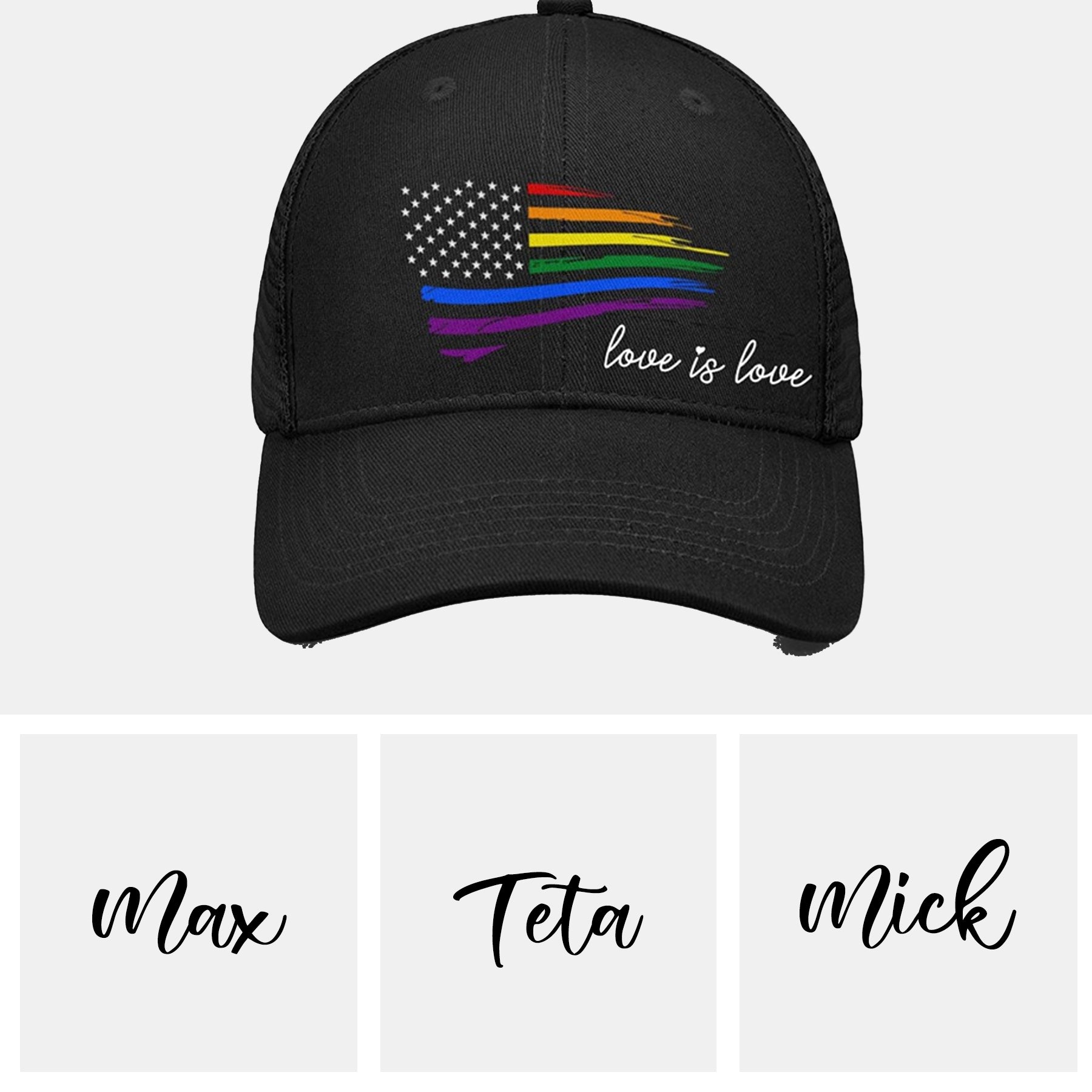 Pride Rainbow LGBT Baseball Cap for Trucker Hat