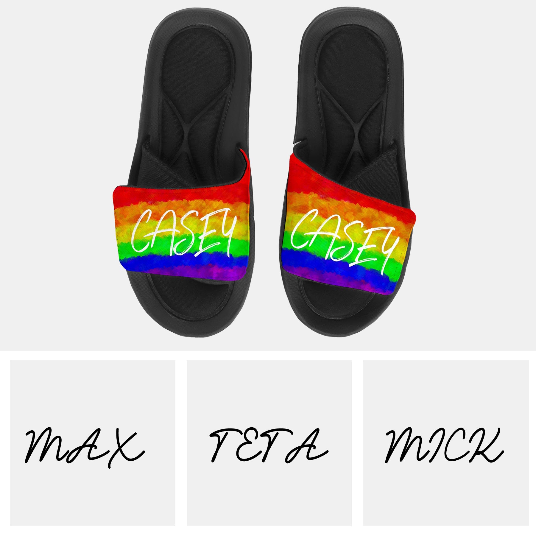 Custom PRIDE slides - custom PRIDE sandals - Personalized with your na