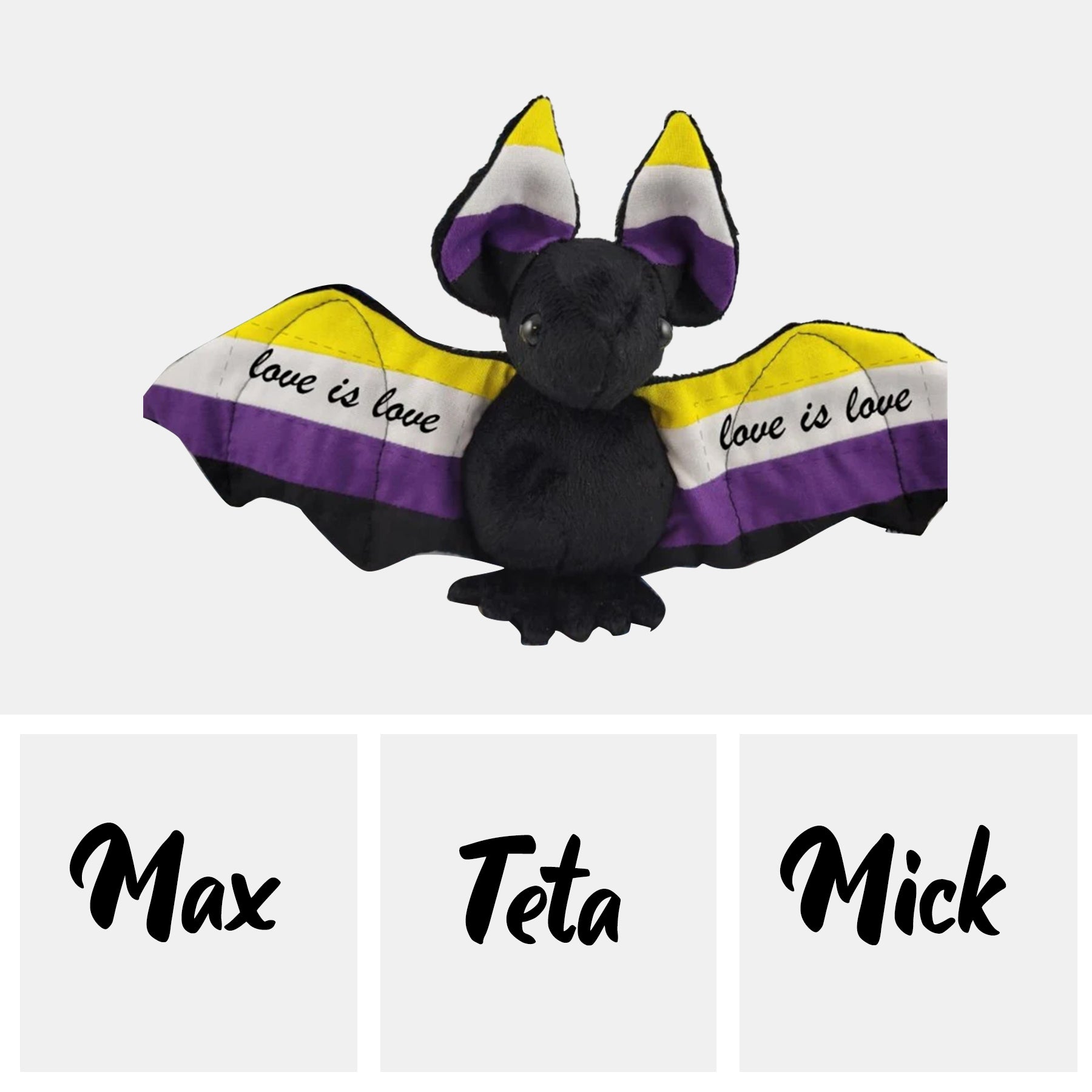 NonBinary Batling! - Stuffed Plush Bat, Made to Order, Doll, Plushie,