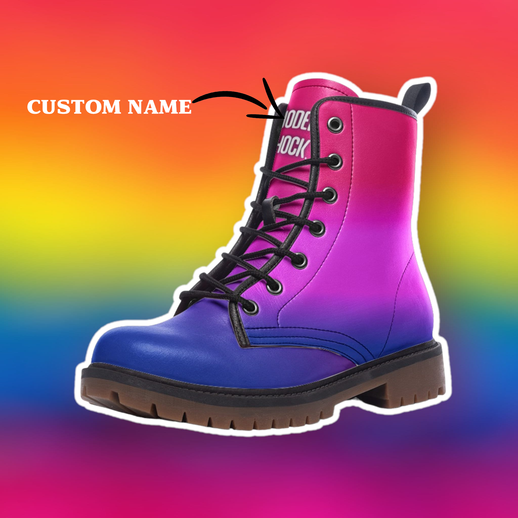 Bi Pride Boots, LGBTQ Rainbow Boots, Bisexual Pride Boots, LGBTQ Pride