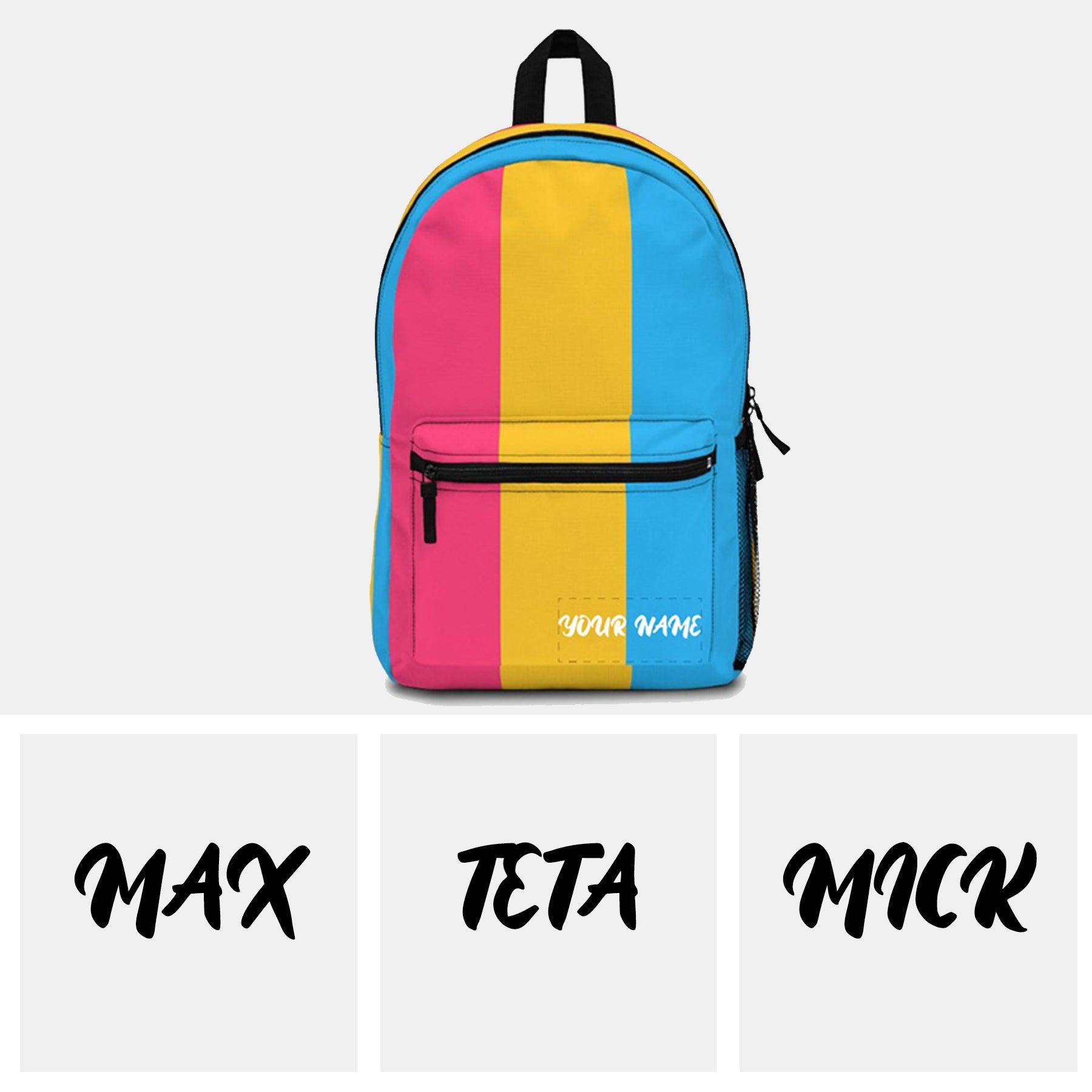 Pansexual backpack; Pan flag traveling bag; Pan pride laptop bag; LGBT