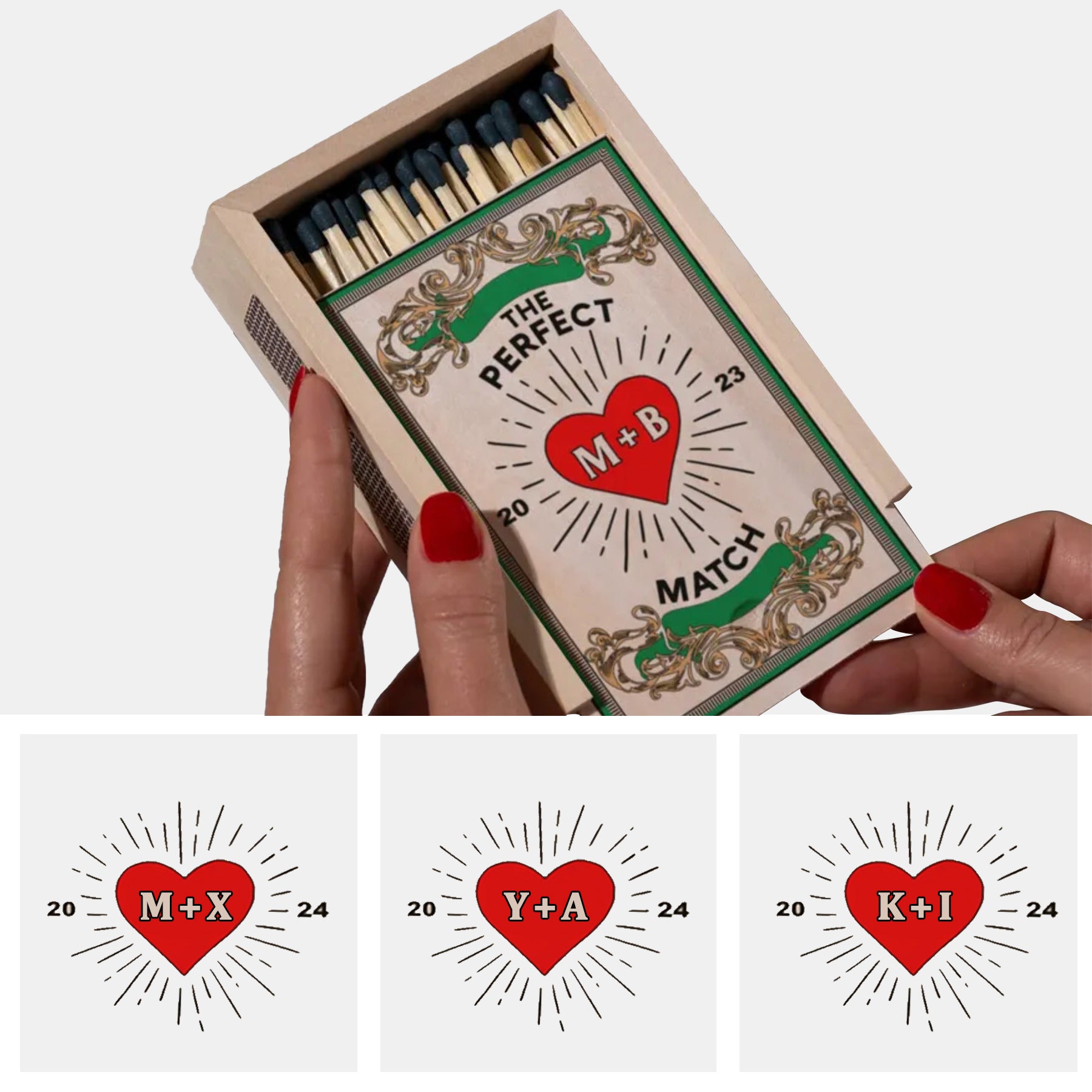 Personalised Couples Large Matchbox
