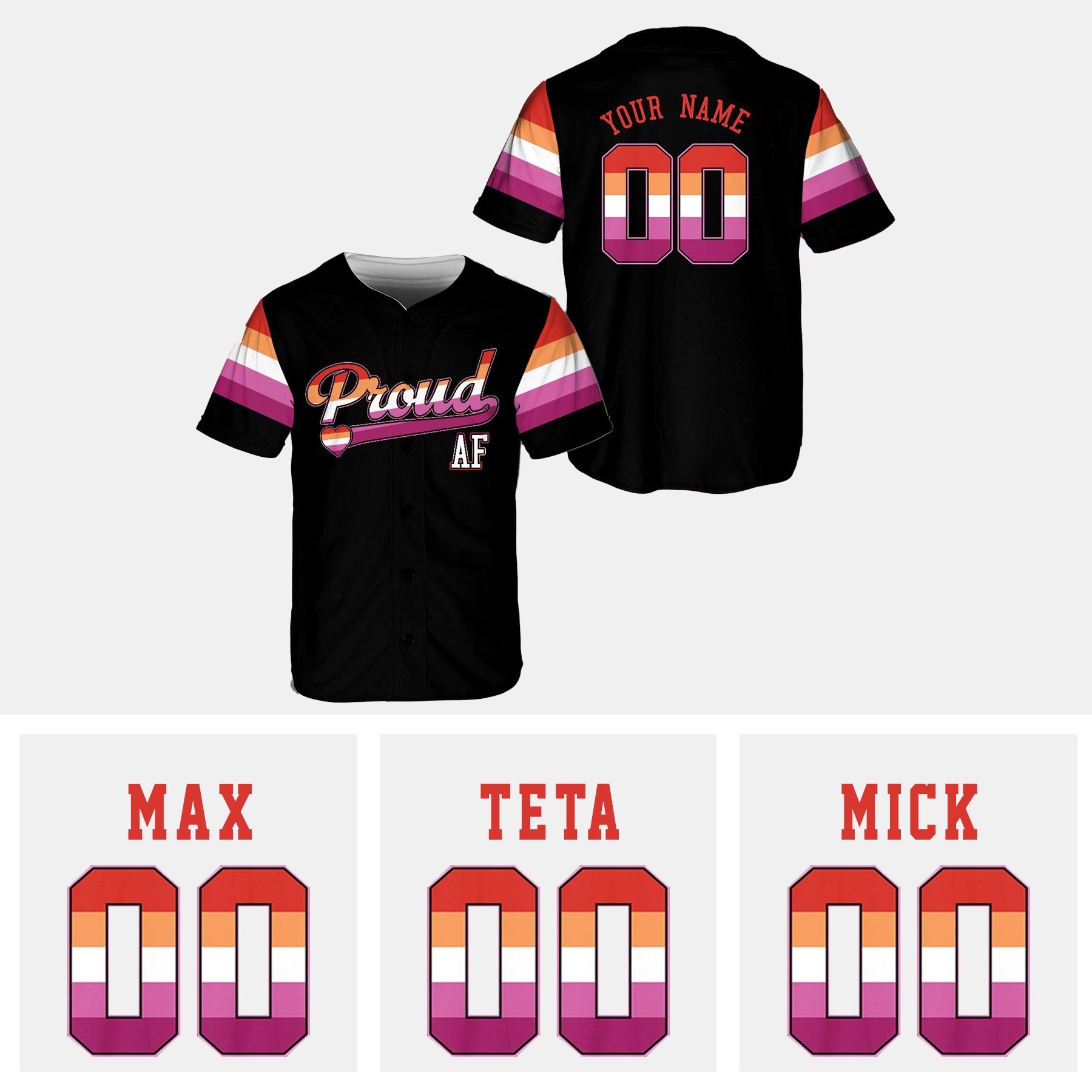 Lesbian Matching Jersey Game Day Outfit For LGBT Community Baseball Fa